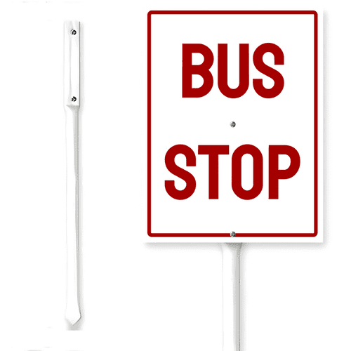 Kurmntregon Bus Stop Yard Sign With Stake No Parking Caution Security ...