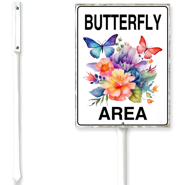 Kurmntregon Butterfly Area Yard Sign Garden Sign With Stake 6x4.6inch ...