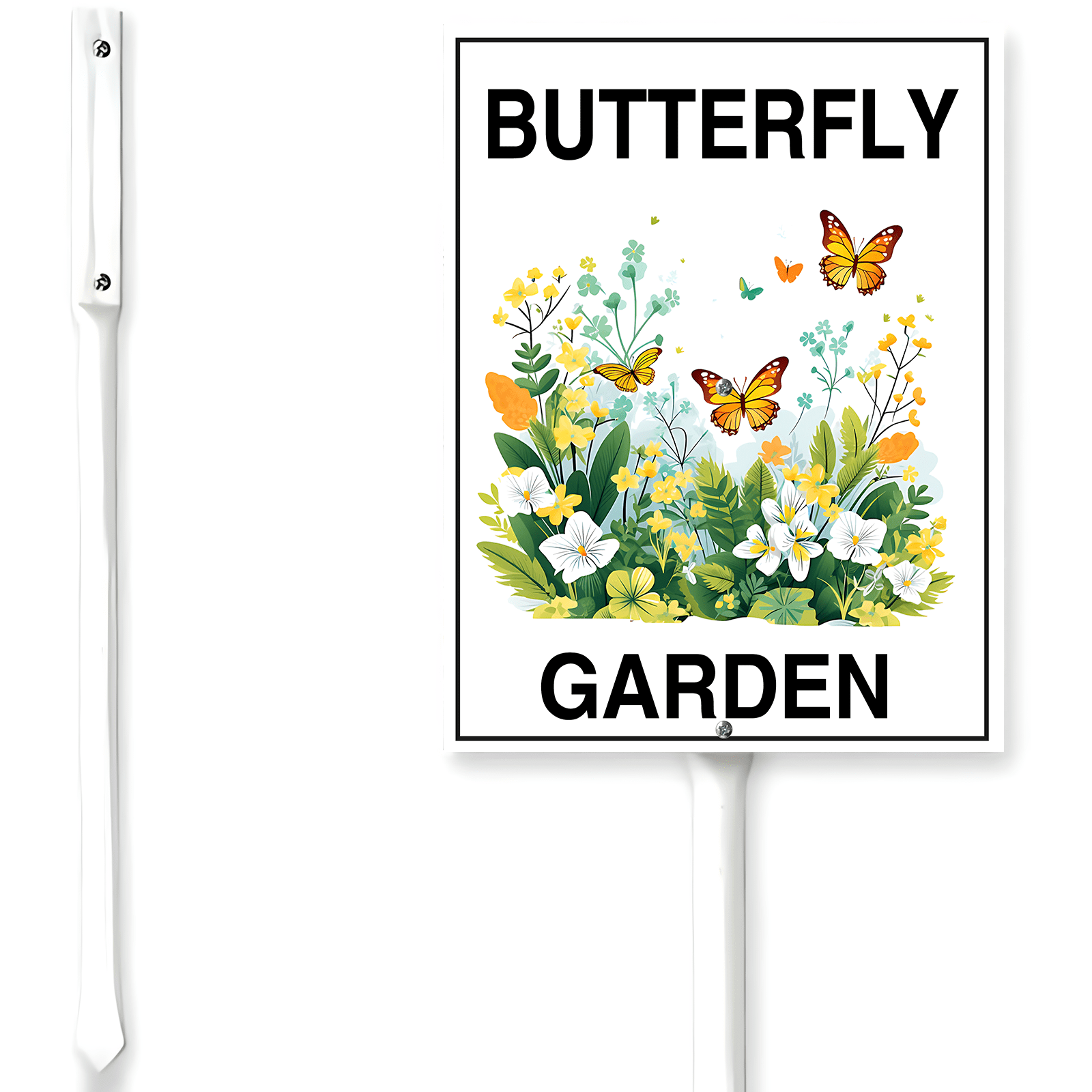 Kurmntregon Butterfly Garden Sign With Stake Aluminium Sign 6x4.6inch ...