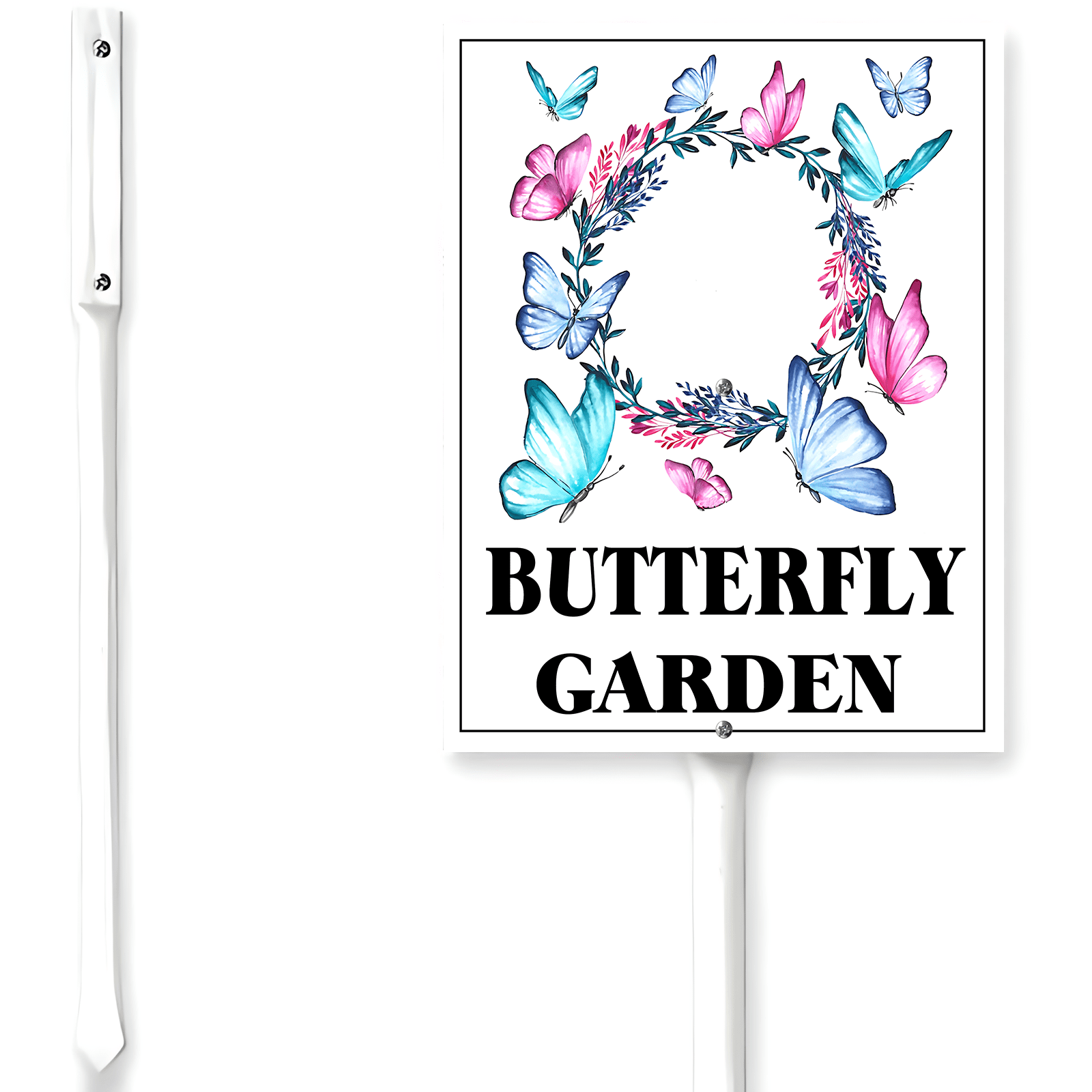Kurmntregon Butterfly Garden Sign With Stake Aluminium Sign 8x12 Inch ...