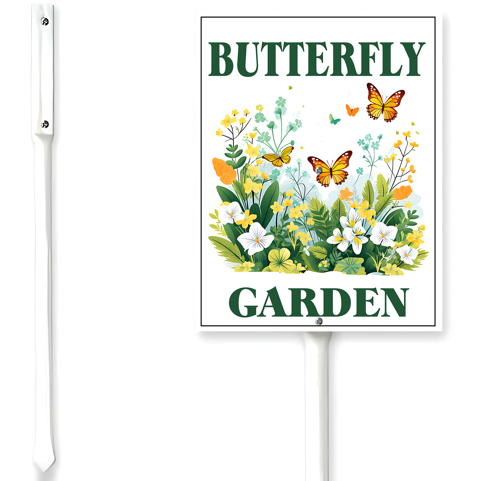 Kurmntregon Butterfly Garden Sign With Stake Aluminium Sign 8x12 Inch ...