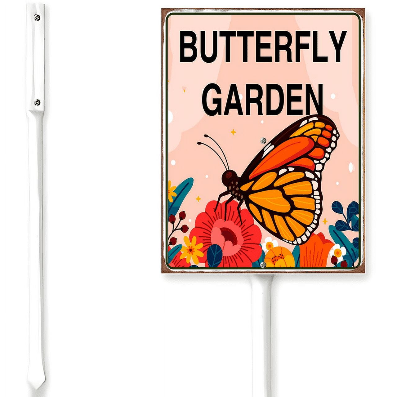 Kurmntregon Butterfly Garden Yard Sign Pollinator Friendly Garden Sign ...