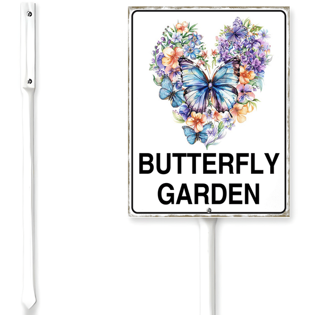 Kurmntregon Butterfly Garden Yard Sign Garden Sign With Stake 6x4.6inch ...