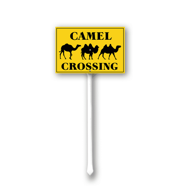 Kurmntregon Camel Crossing Sign With Stake Camel Yard Sign Security ...