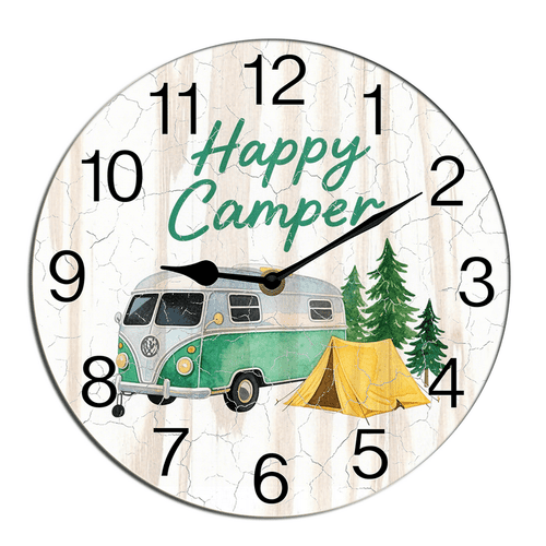 Kurmntregon Camping Wall Clock Camper Van Summer Silent Non Ticking ...