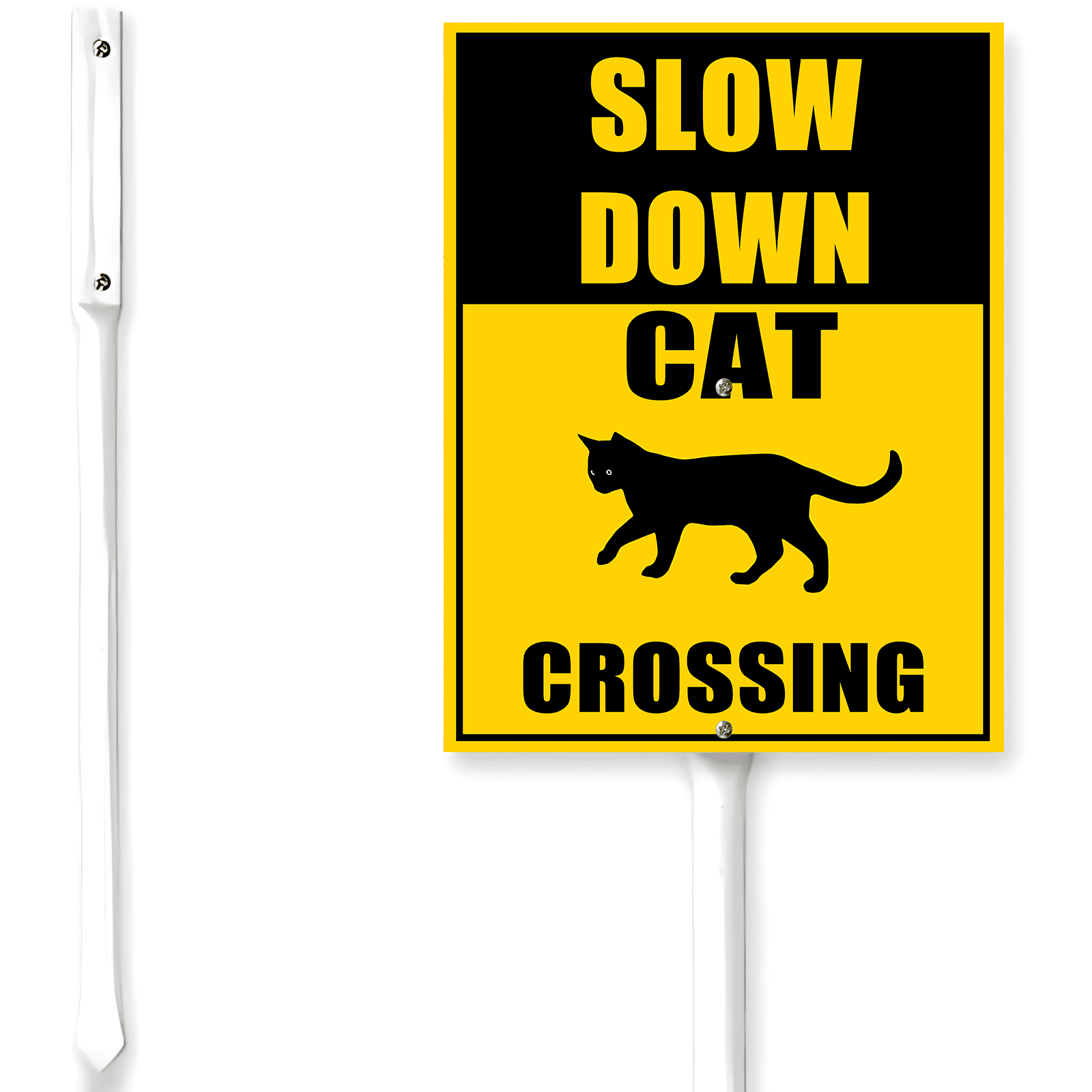 Kurmntregon Cat Crossing Sign With Stake Slow Down Sign For ...