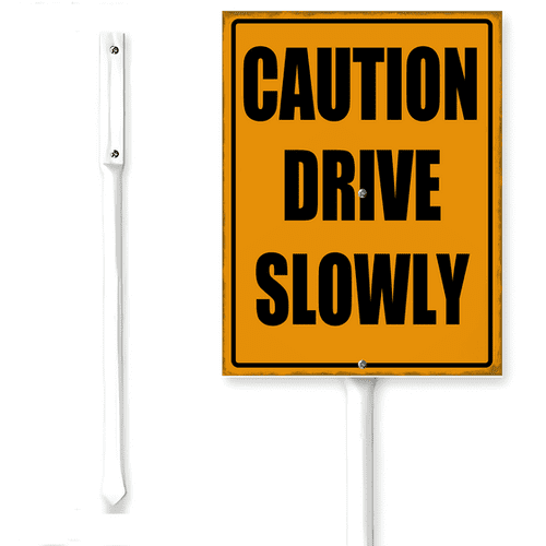 Kurmntregon Caution Drive Slowly Aluminium Signs Slow Down Yard Sign ...