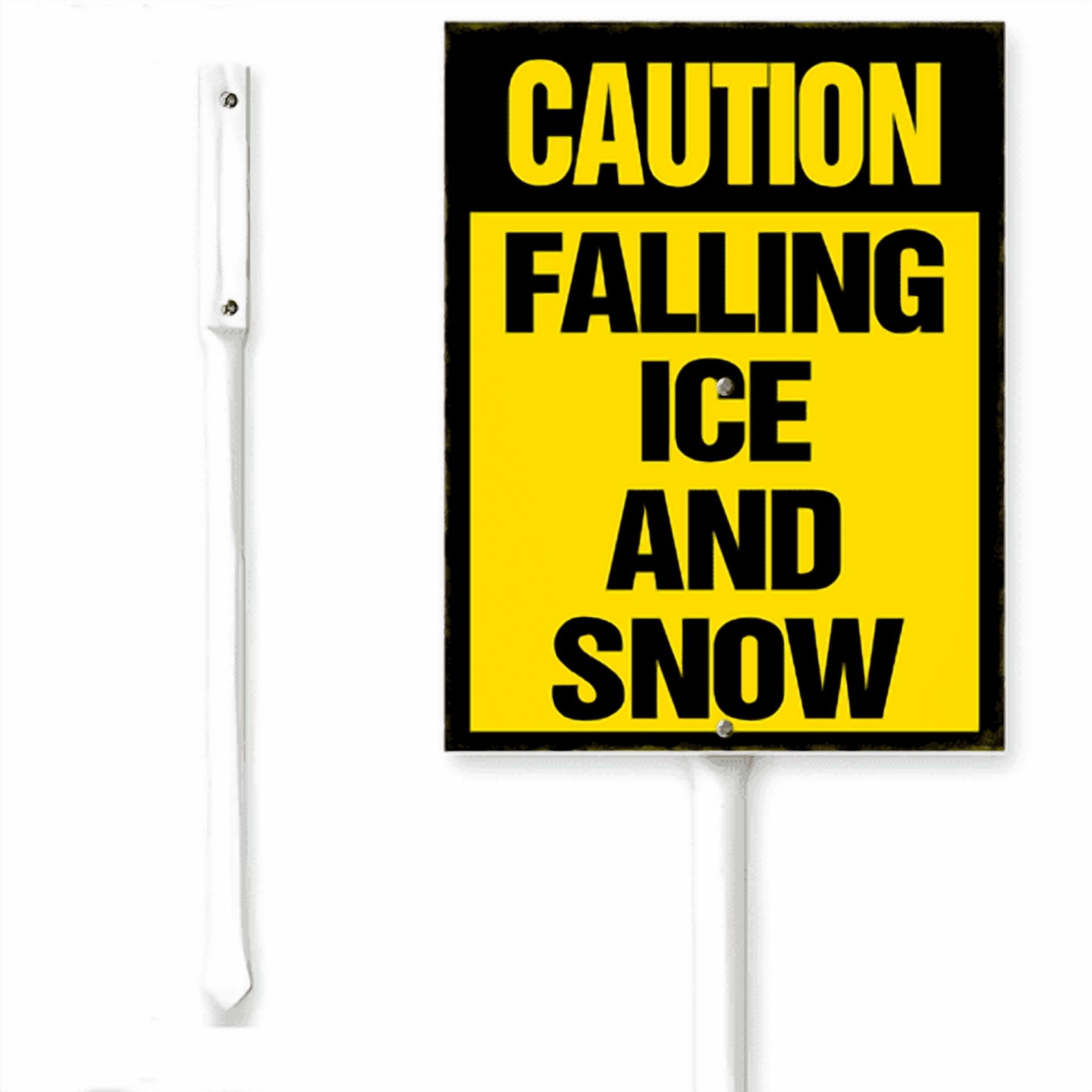 Kurmntregon Caution Falling Ice And Snow Aluminium Yard Sign With Stake ...