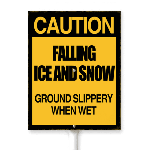 Kurmntregon Caution Falling Ice And Snow Ground Slippery Sign With ...