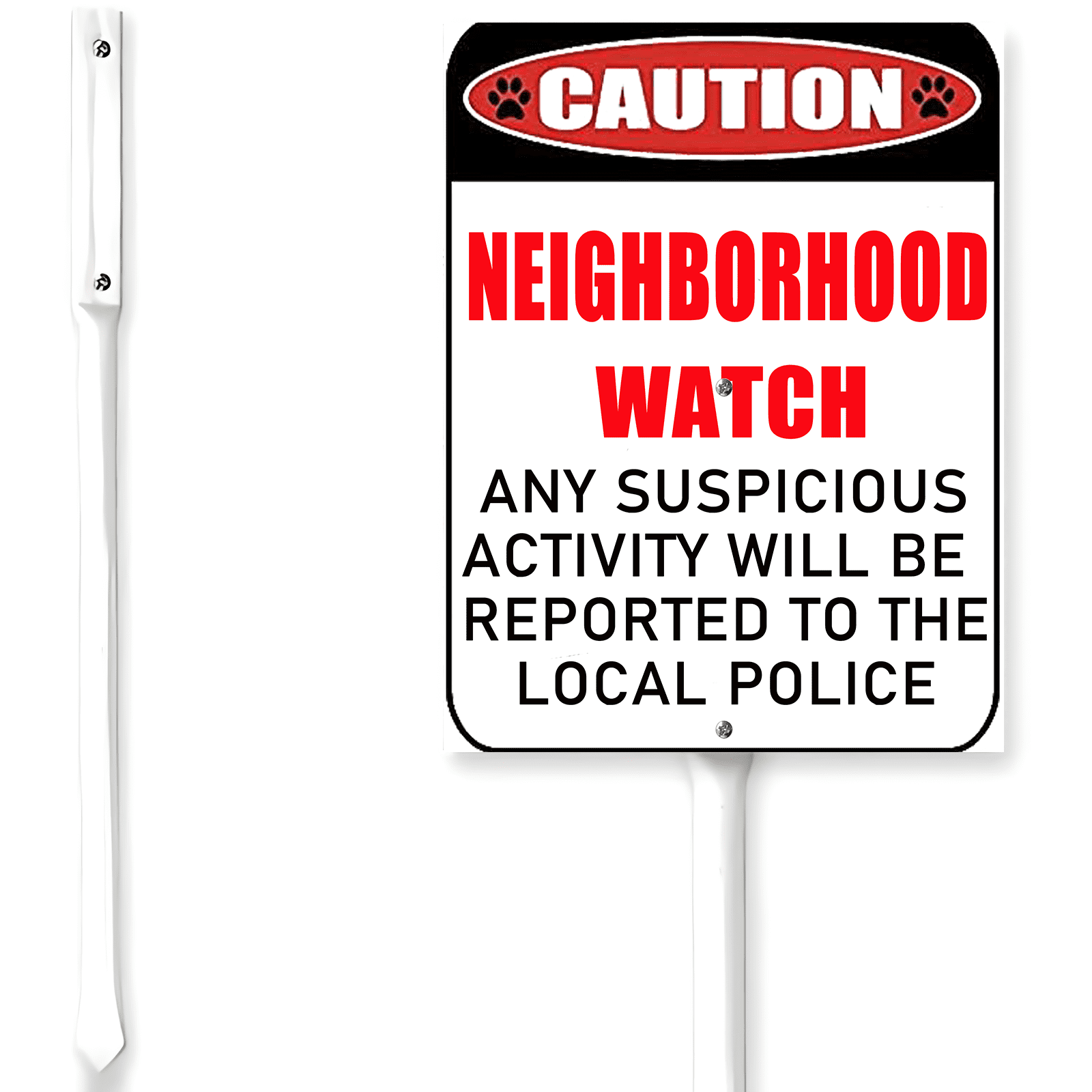 Kurmntregon Caution Neighborhood Watch Yard Sign With Stakes Aluminum ...