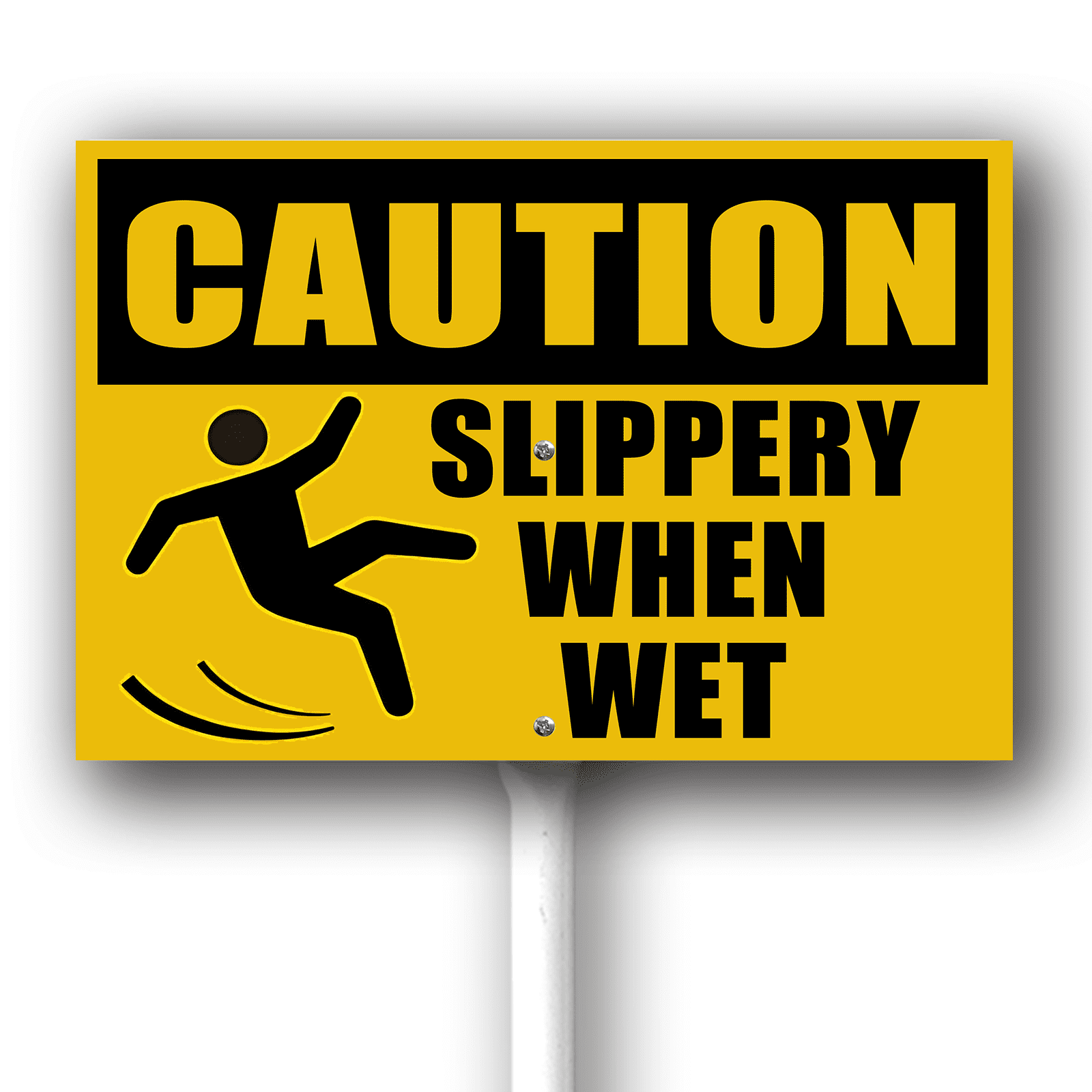 Kurmntregon Caution Sign With Stake Slippery When Wet Sign With Stake ...