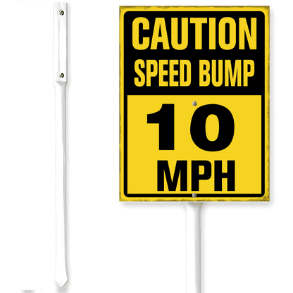 Kurmntregon Caution Speed Bump 10mph Sign With Stake Slow Down Traffic ...