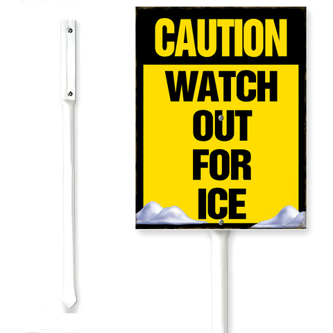 Kurmntregon Caution Watch Out For Ice Aluminium Yard Sign With Stake ...