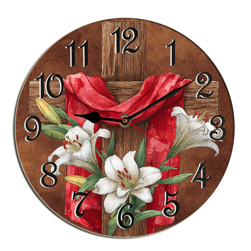 Kurmntregon Christian Jesus Cross Wall Clock Bible Verse Faith ...