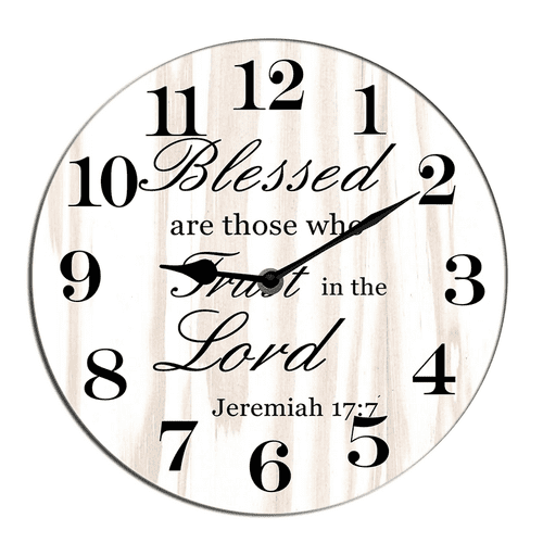 Kurmntregon Christian Wall Clock Blessed Are Those Who Trust In The ...