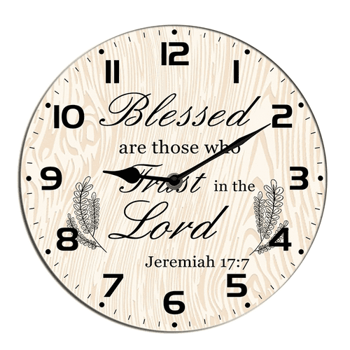 Kurmntregon Christian Wall Clock Blessed Are Those Who Trust In The ...