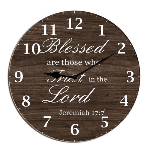 Kurmntregon Christian Wall Clock Blessed Are Those Who Trust In The ...