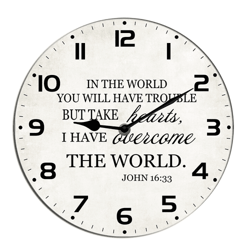 Kurmntregon Christian Wall Clock Buttake Hearts,i Have Overcome The ...