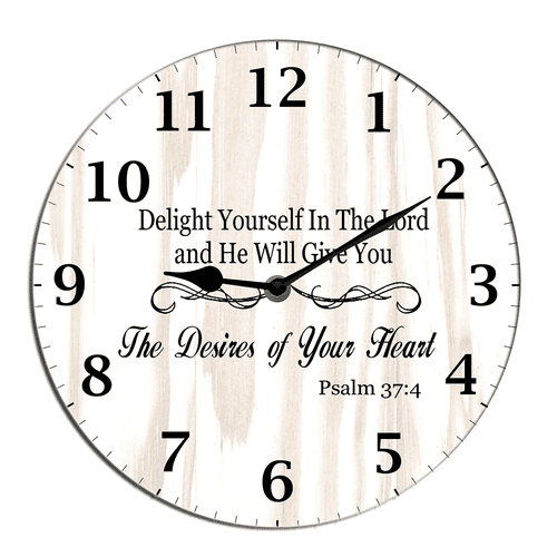 Kurmntregon Christian Wall Clock The Desires Of Your Heart Religious ...