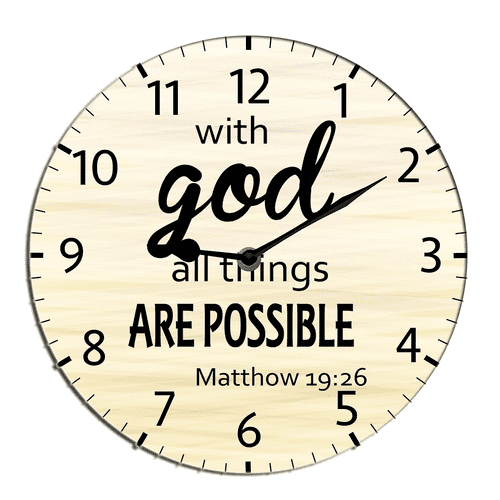 Kurmntregon Christian Wall Clock With God Ll Things Are Possible ...