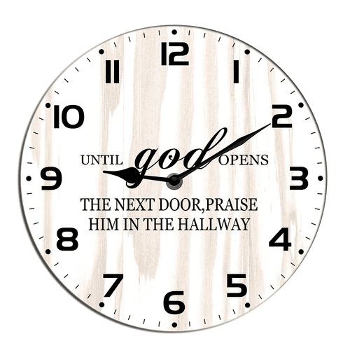 Kurmntregon Christian Wall Clock Until God Opens,The Next Door ...
