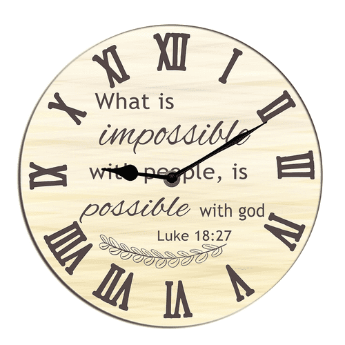Kurmntregon Christian Wall Clock What Is Impossible With People Bible ...