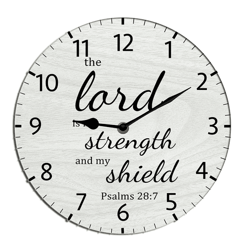 Kurmntregon Christian Wall Clock The Lord Is My Strength And Shield ...