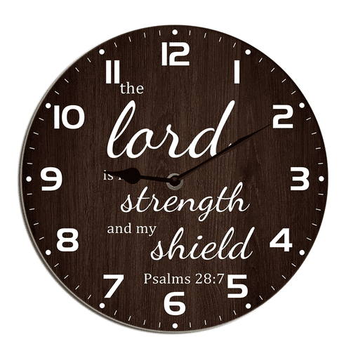 Kurmntregon Christian Wall Clock The Lord Is My Strength And Shield ...