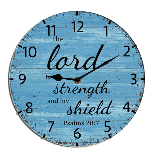 Kurmntregon Christian Wall Clock The Lord Is My Strength And Shield ...