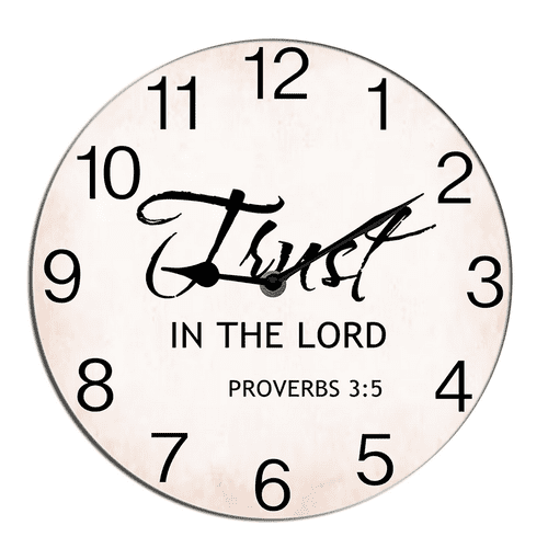 Kurmntregon Christian Wall Clock Trust In The Lord Bible Verse Jesus ...