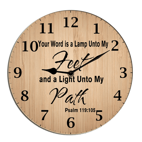 Kurmntregon Christian Wall Clock Your Word Is a Lamp Unto My Feet ...