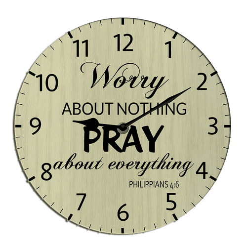 Kurmntregon Christian Wall Clock Worry About Nothing Pray About ...