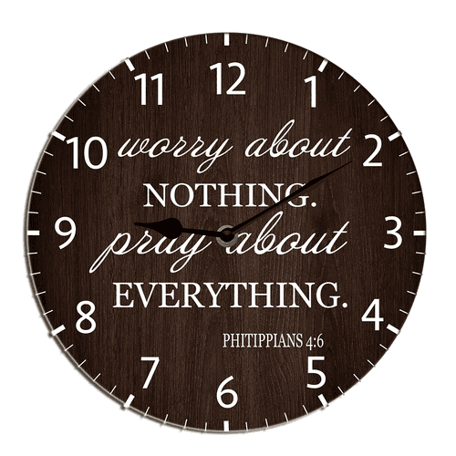 Kurmntregon Christian Wall Clock Worry About Nothing Pray About ...