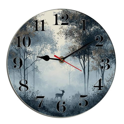 Kurmntregon Christmas Deer Wall Clock Xmas Winter Noel Yule Snowy ...
