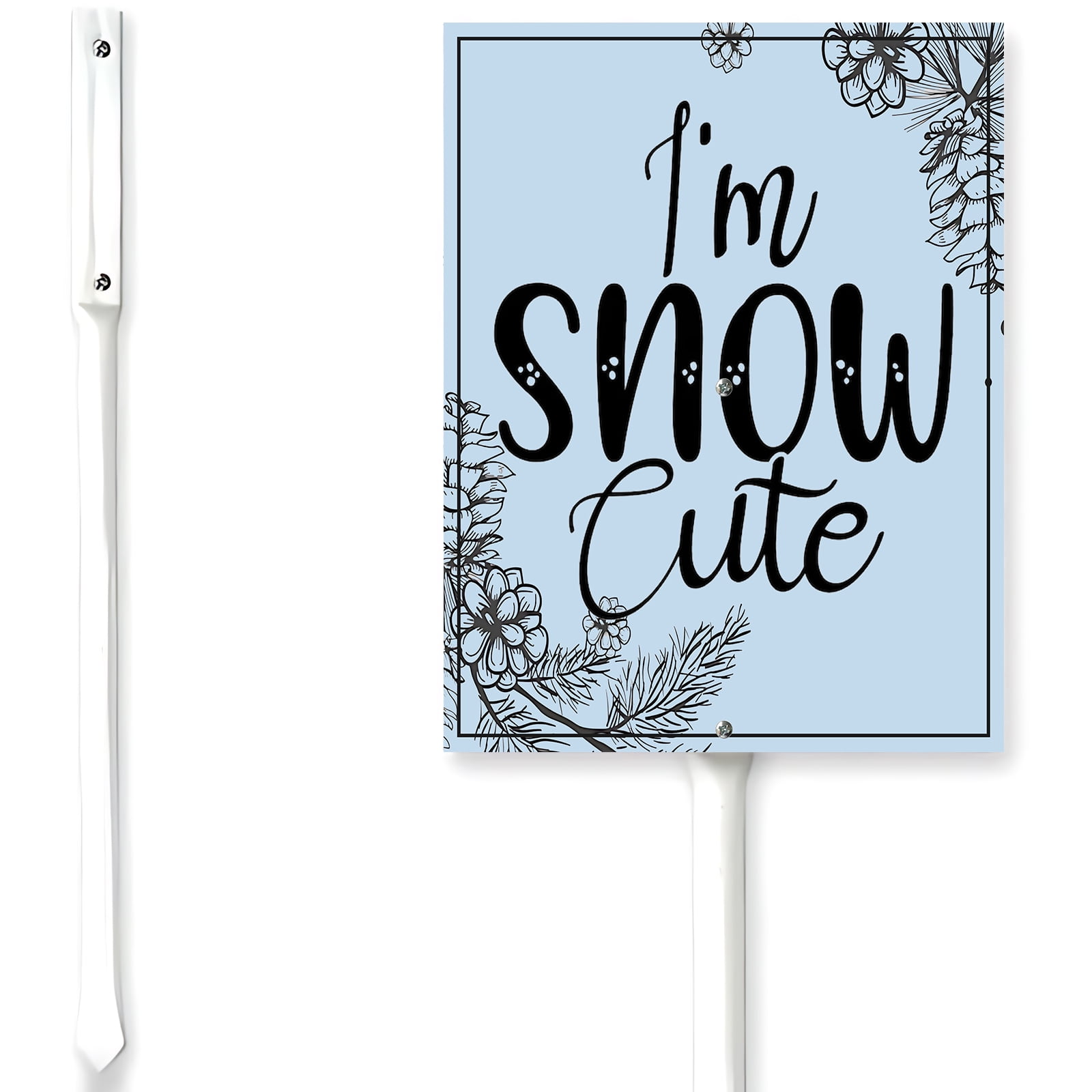 Kurmntregon Christmas For Yard With Stake I'm Snow Cute Aluminum Metal ...