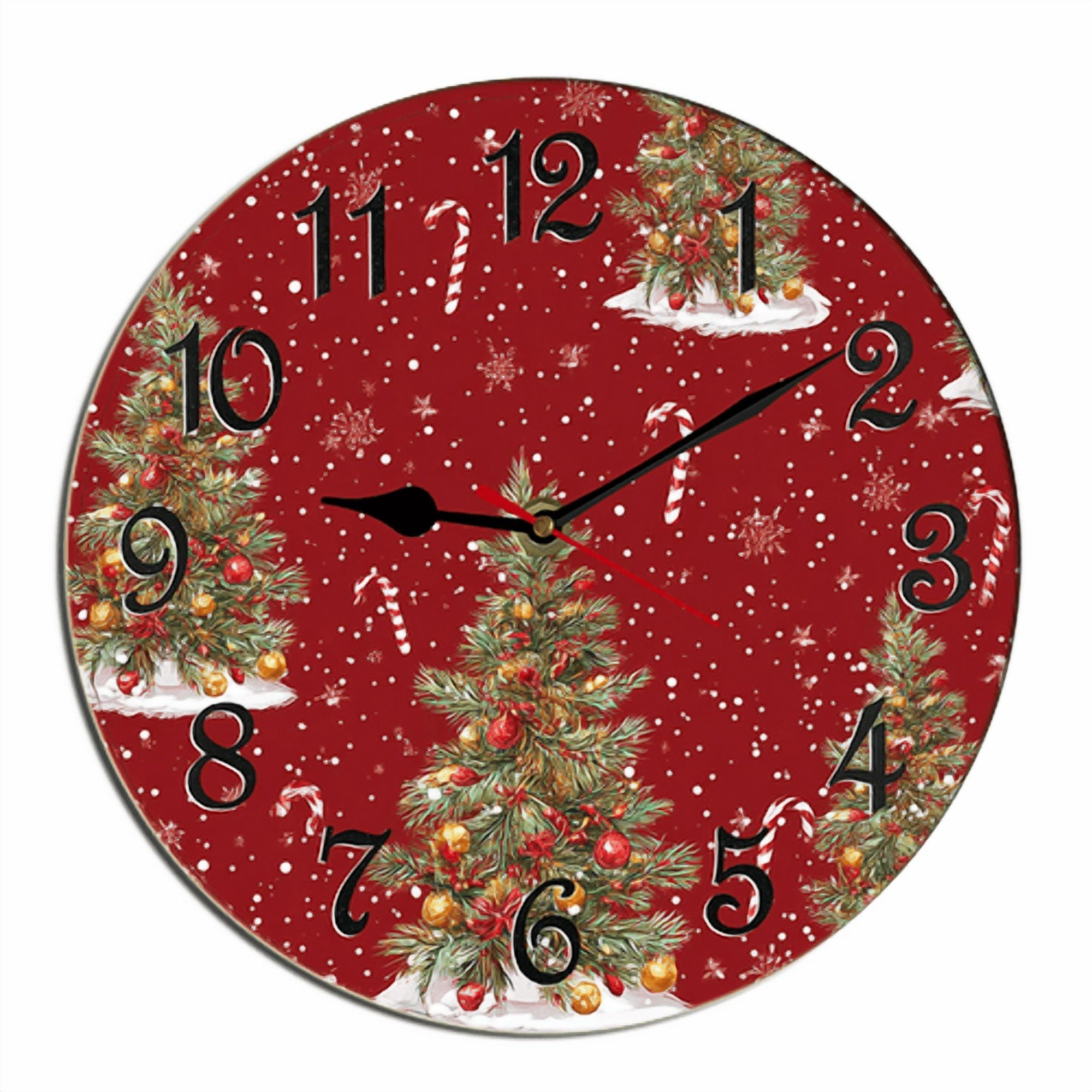 Kurmntregon Christmas Tree Wall Clock Xmas Candy Trees Present Funny ...