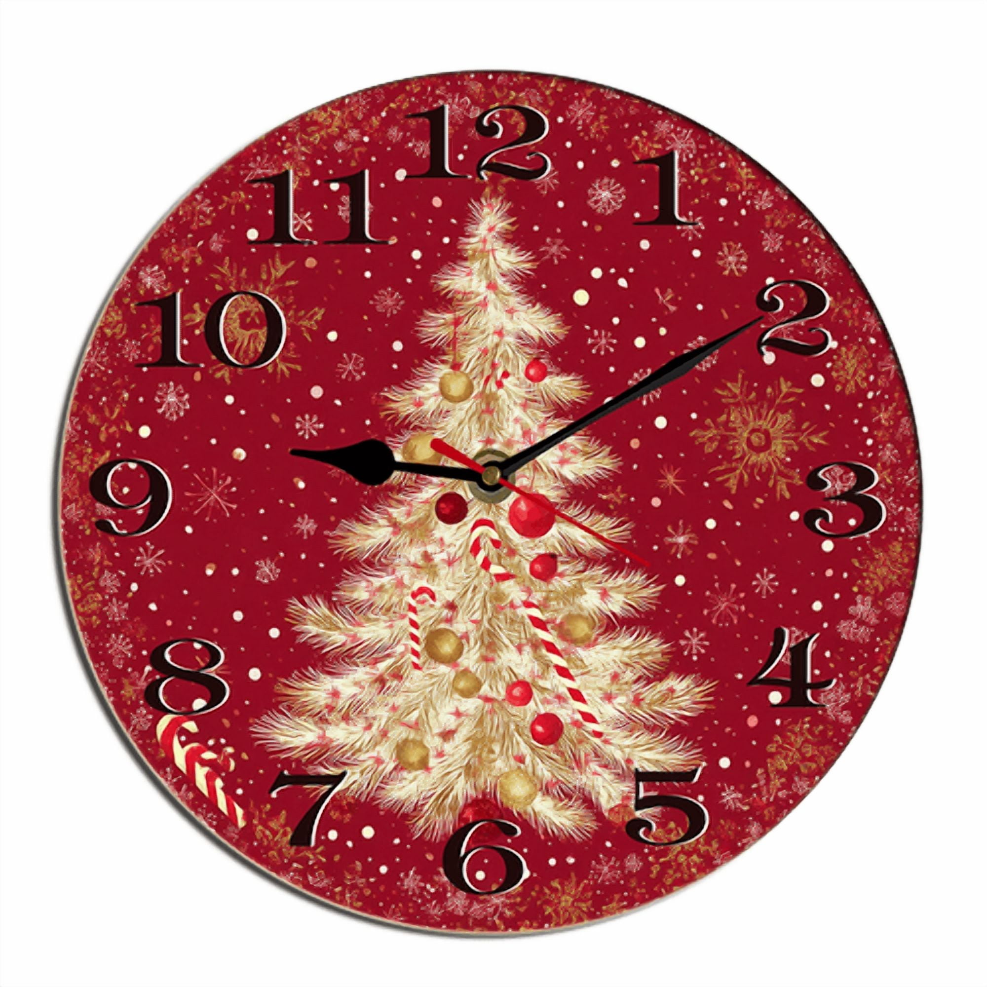 Kurmntregon Christmas Tree Wall Clock Xmas Candy Trees Present Holiday ...