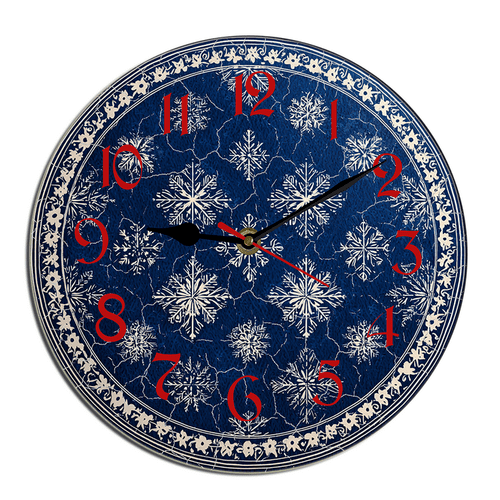 Kurmntregon Christmas Wall Clock Snowflake Winter Xmas Present Silent ...