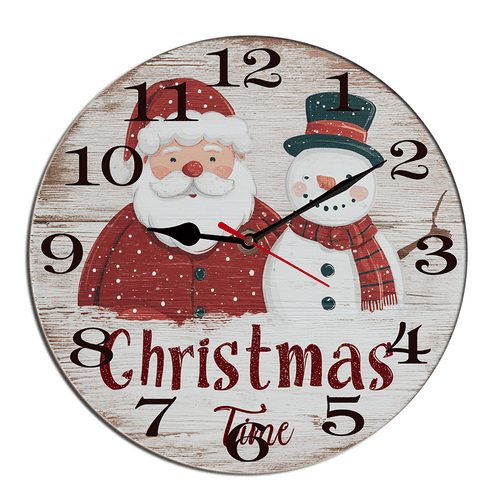 Kurmntregon Christmas Wall Clock Snowman Santa Claus Xmas Holiday ...