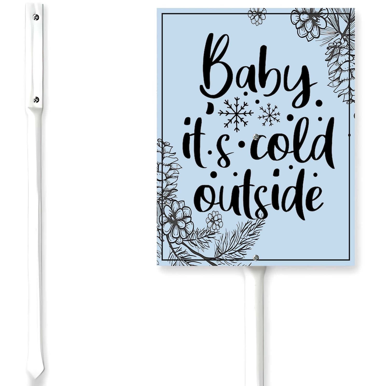 Kurmntregon Christmas Yard Sign With Stake Baby It's Cold Outside ...