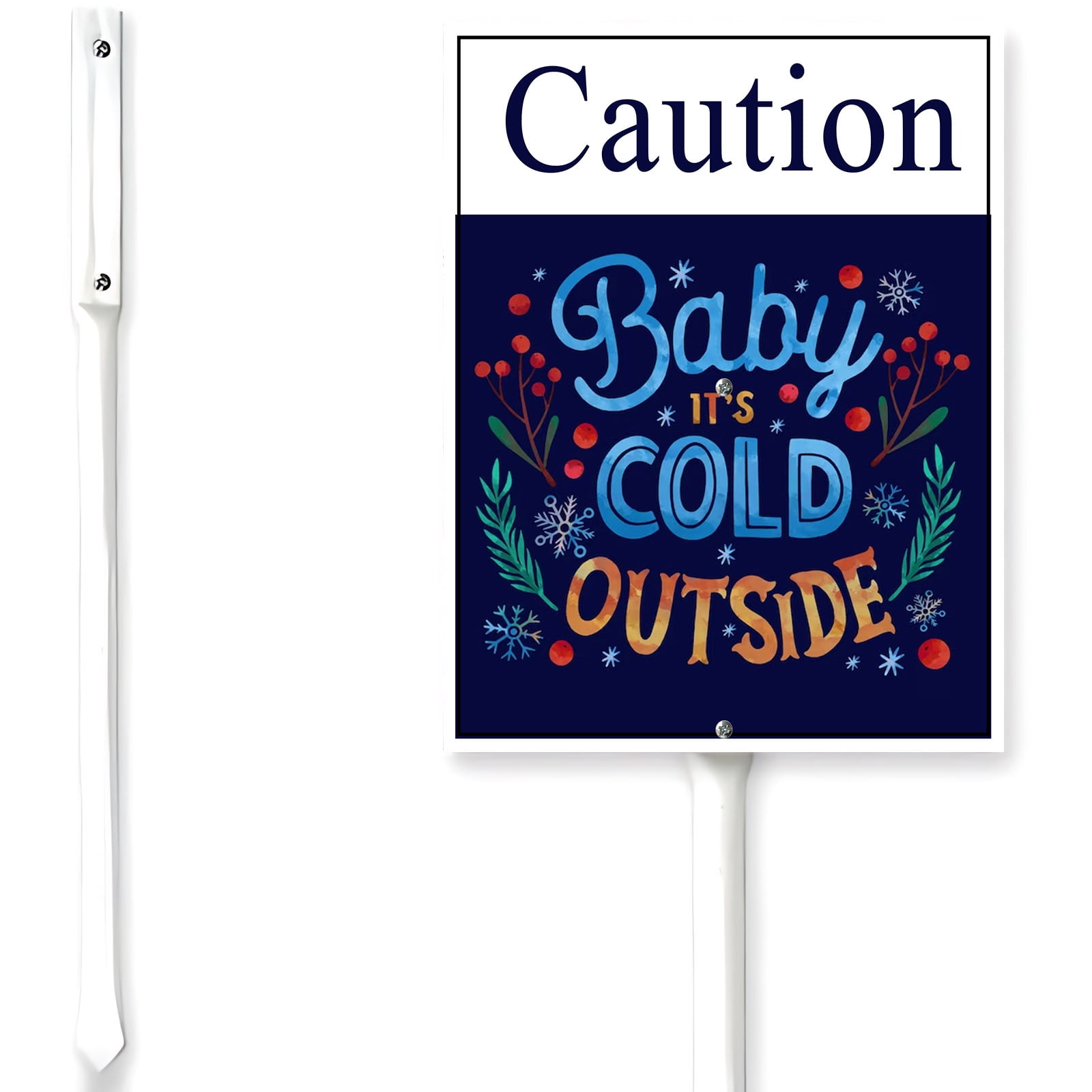 Kurmntregon Christmas Yard Sign With Stake Caution Baby It's Cold ...