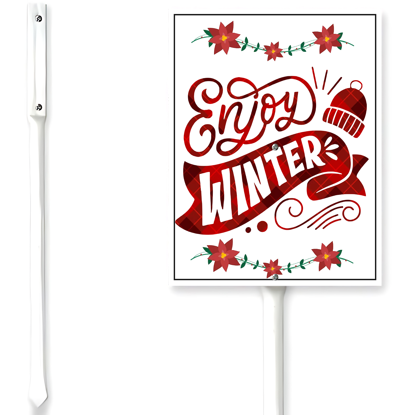 Kurmntregon Christmas Yard Sign With Stake Enjoy Winter Aluminum Metal ...