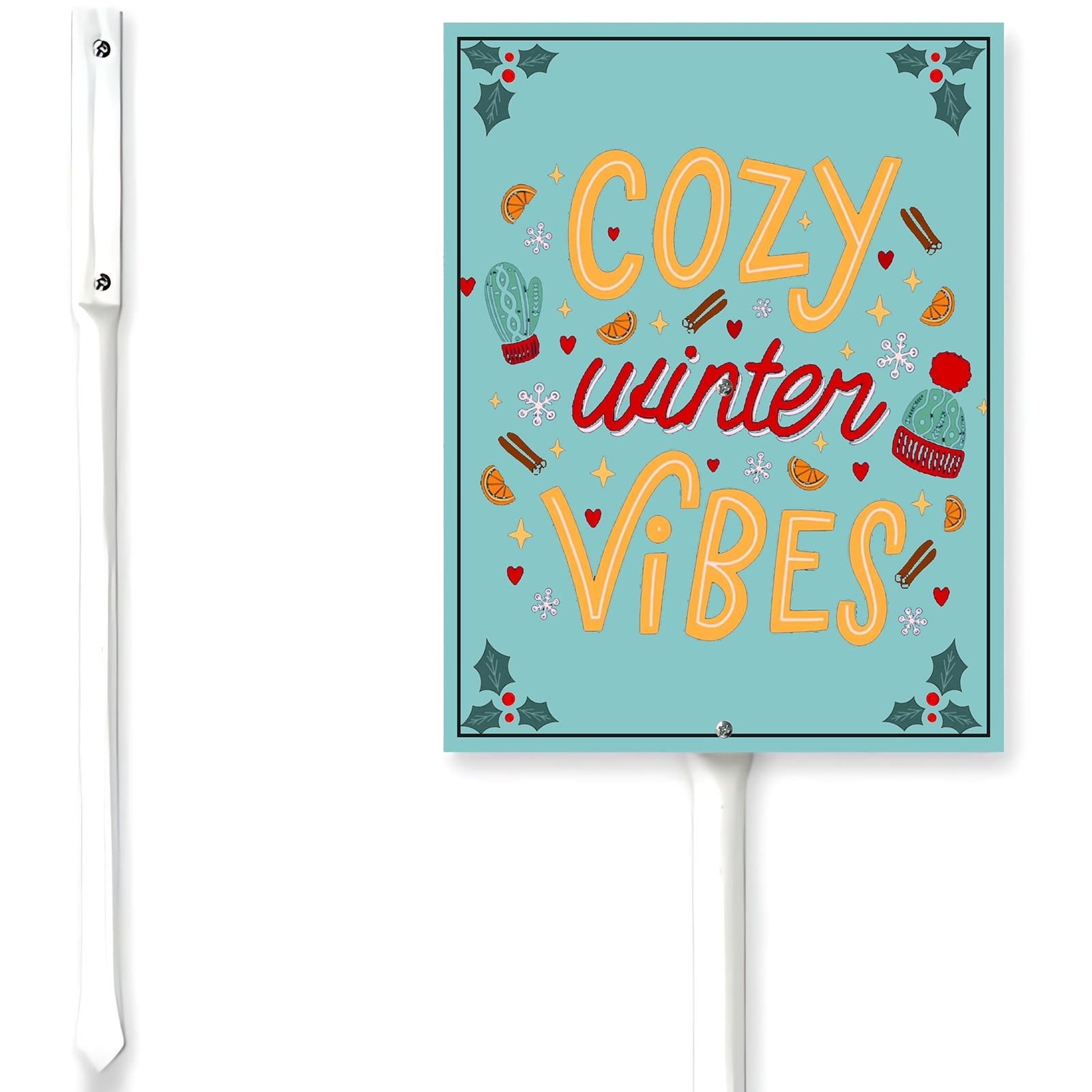 Kurmntregon Christmas Yard Sign With Stake Let It Snow Aluminum Metal ...