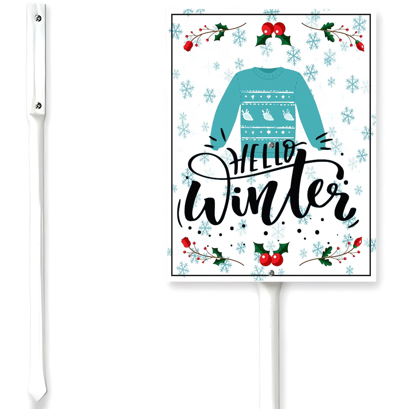 Kurmntregon Christmas Yard Sign With Stake Santa Please Stop Here ...