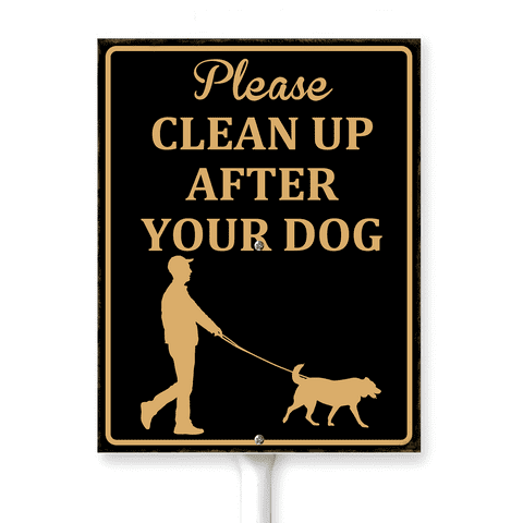 Kurmntregon Clean Up After Your Dog Sign With Stake Pick Up Dog Poop ...