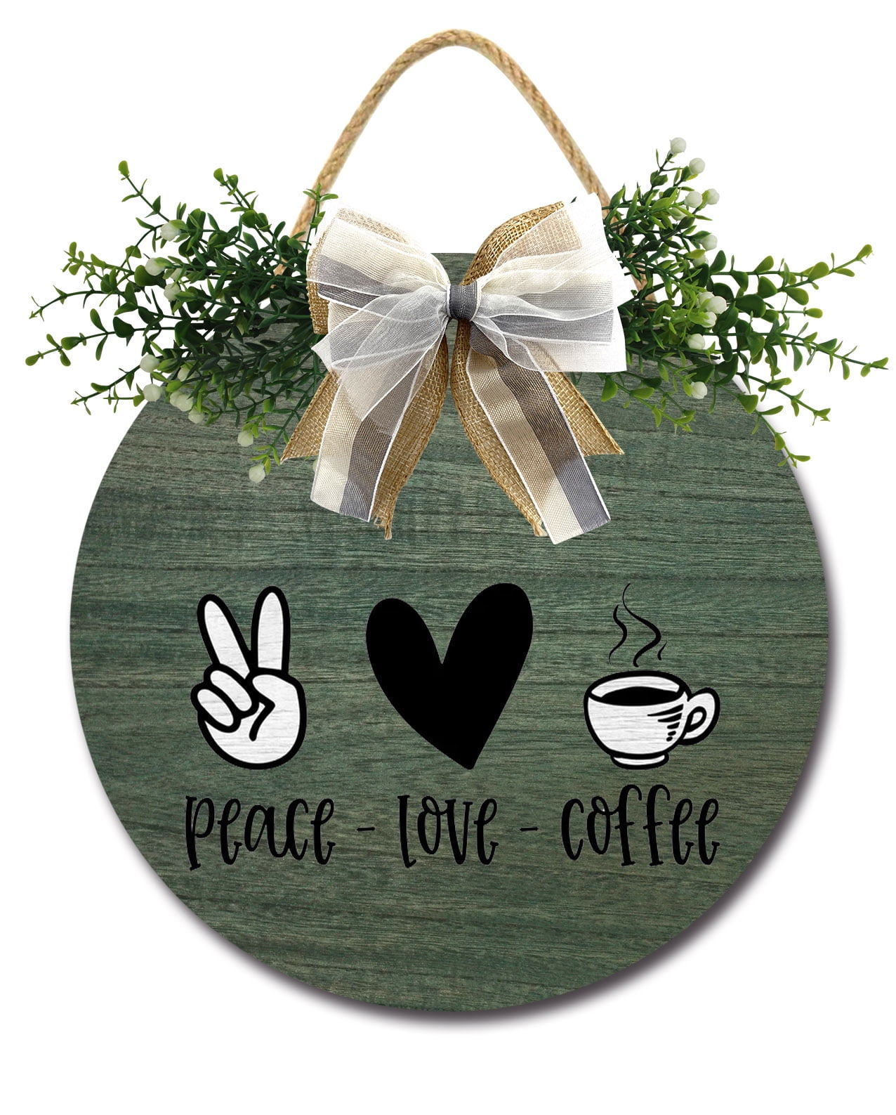 Kurmntregon Coffee Bar Sign Coffee Signs For Coffee Station Peace Love ...
