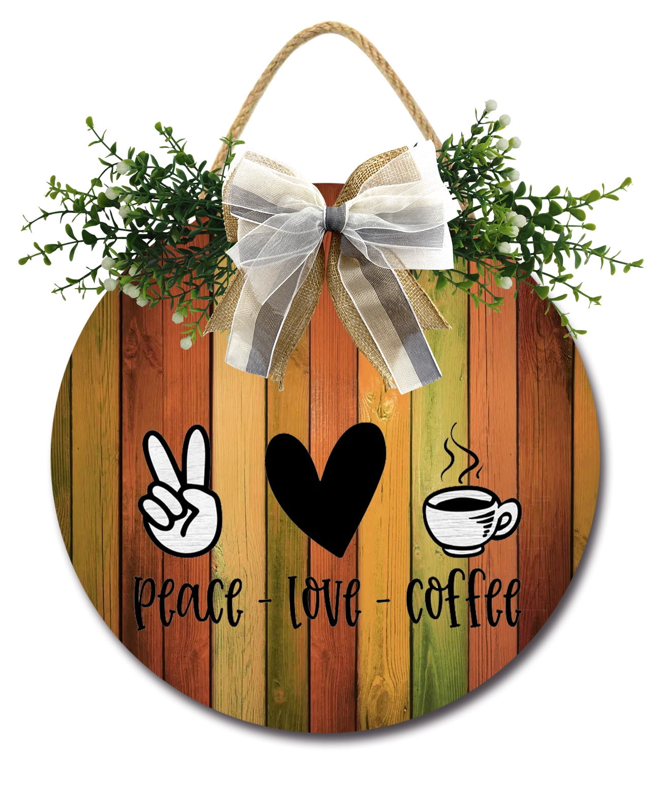 Kurmntregon Coffee Bar Sign Coffee Signs For Coffee Bar Peace Love ...