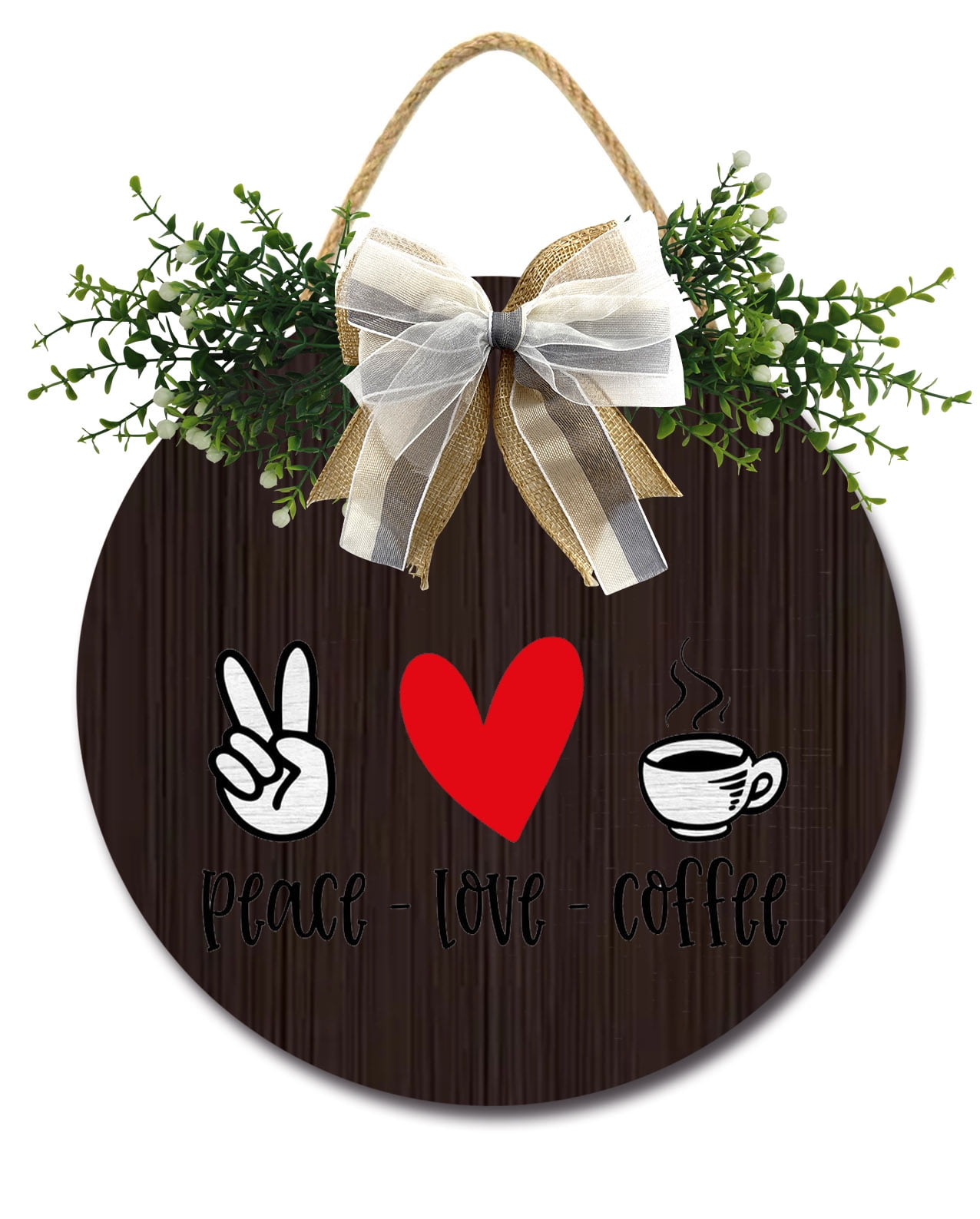 Kurmntregon Coffee Sign Coffee And Tea Bar Sign Peace Love Coffee Sign ...