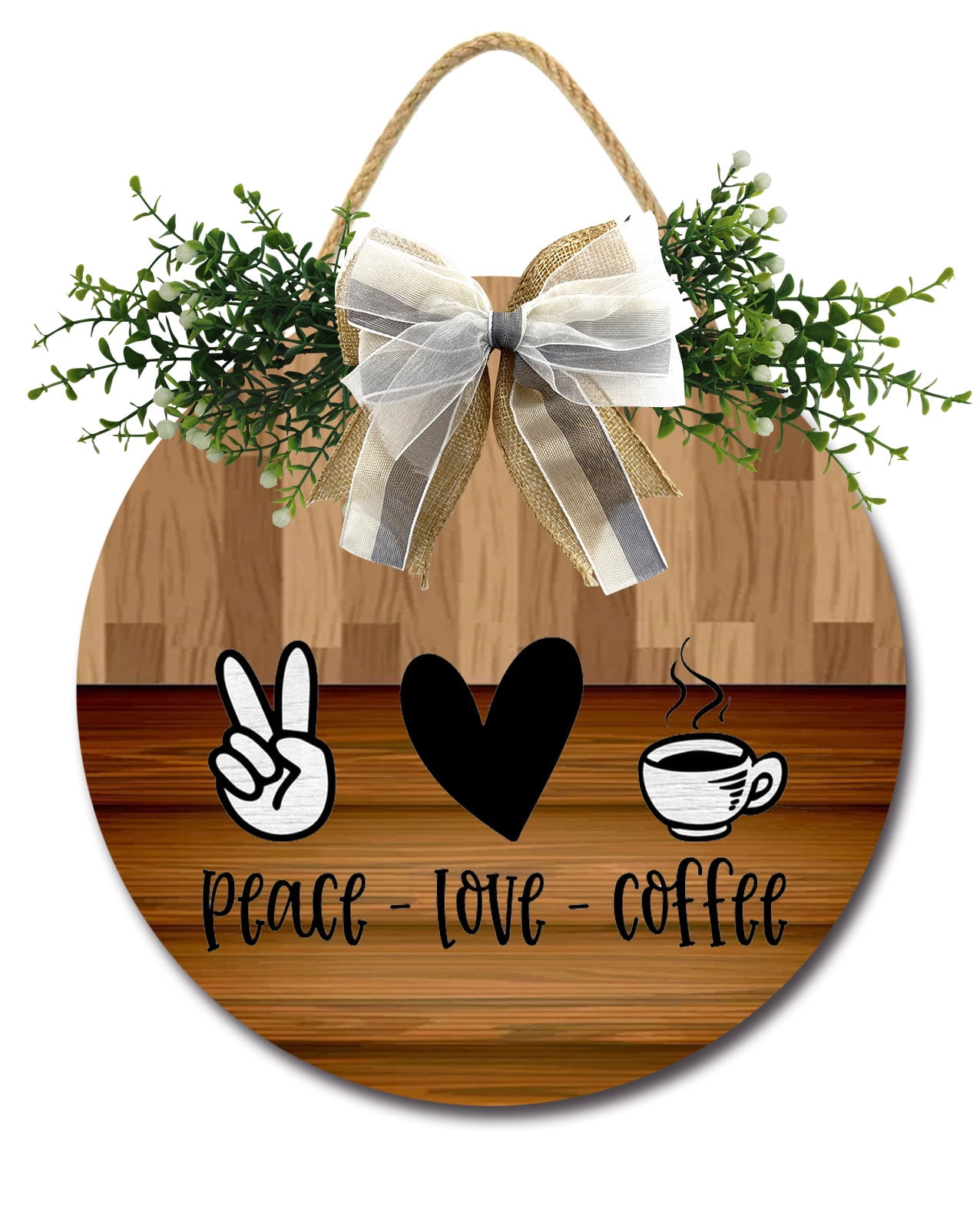 Kurmntregon Coffee Sign Coffee And Tea Bar Sign Peace Love Coffee Sign ...