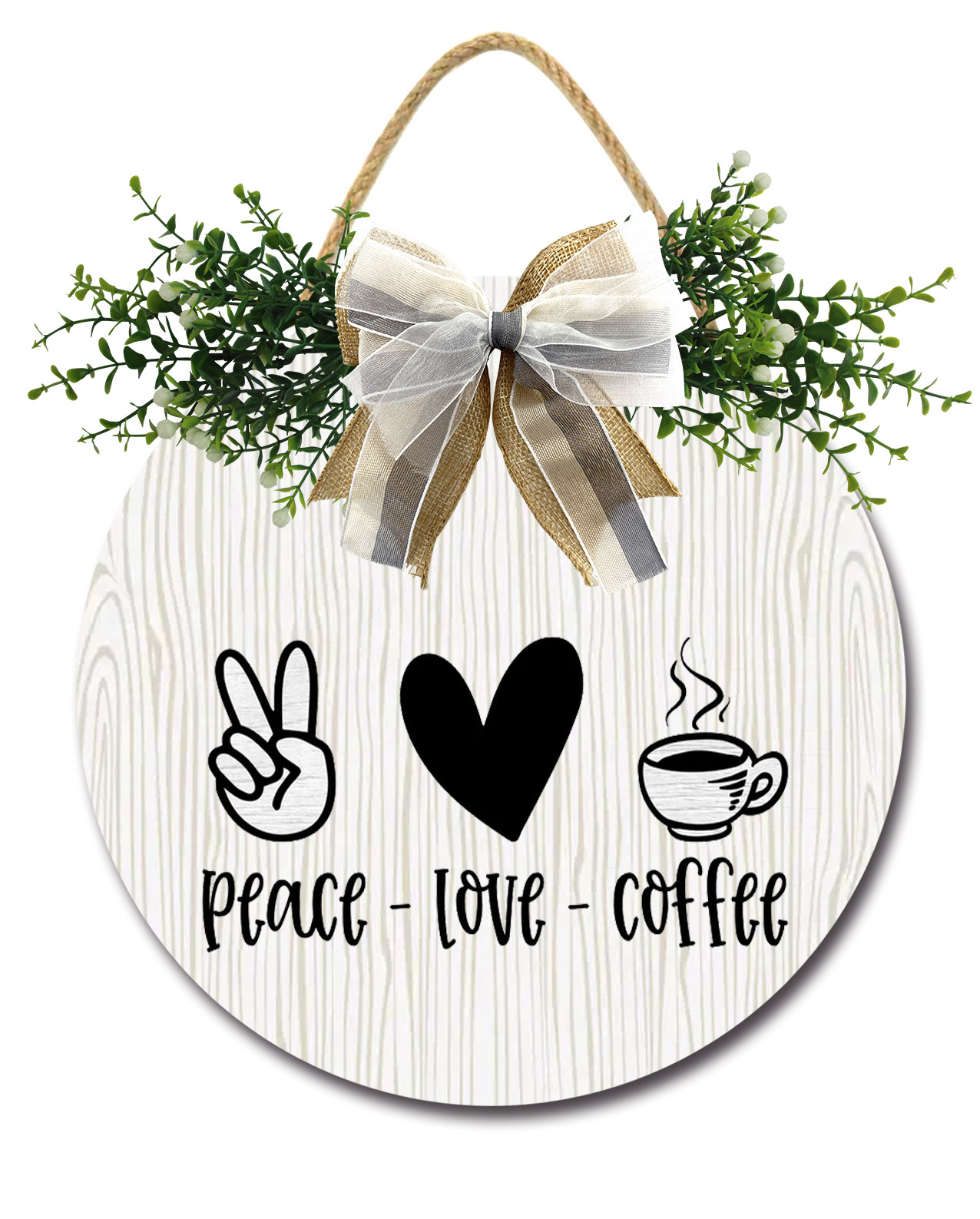 Kurmntregon Coffee Sign Coffee Bar Signs Decor Peace Love Coffee Sign ...